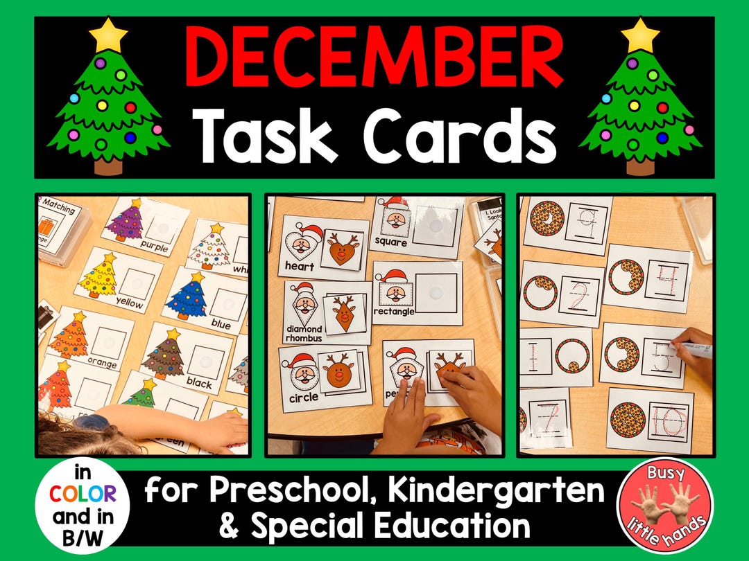 Christmas Task Box Printable for Toddlers, Preschoolers, Kindergarten ...