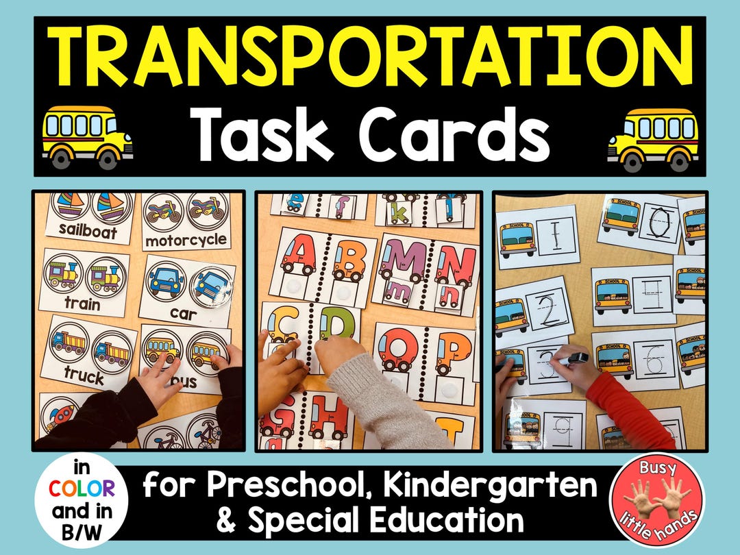 Transportation Task Box Printable for Toddlers, Preschoolers, or ...