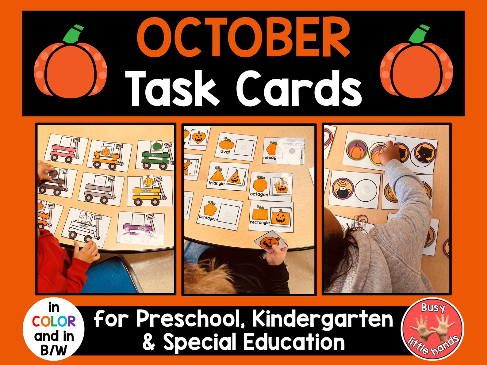 Fall Task Cards Printable for Toddlers, Preschoolers, or Kindergarten ...