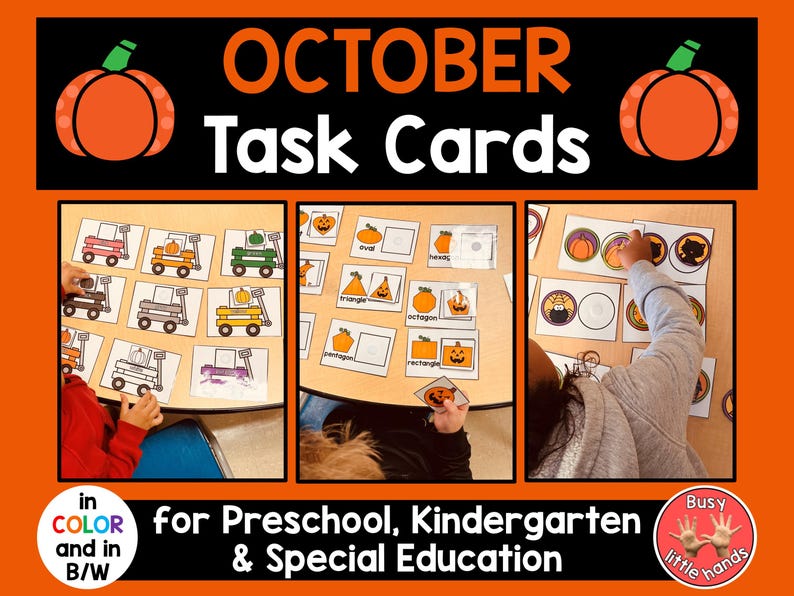 Fall Task Cards Printable for Toddlers, Preschoolers, or Kindergarten ...