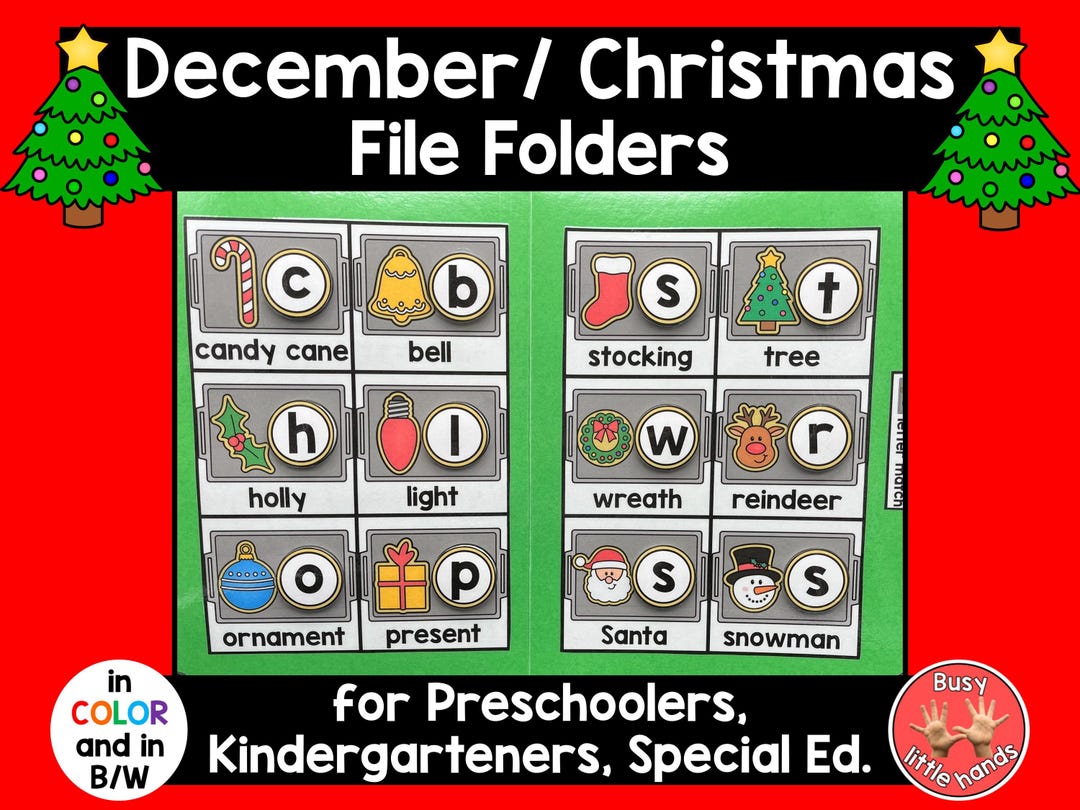 Christmas File Folder Games: Preschool Learning Activities (PDF ...