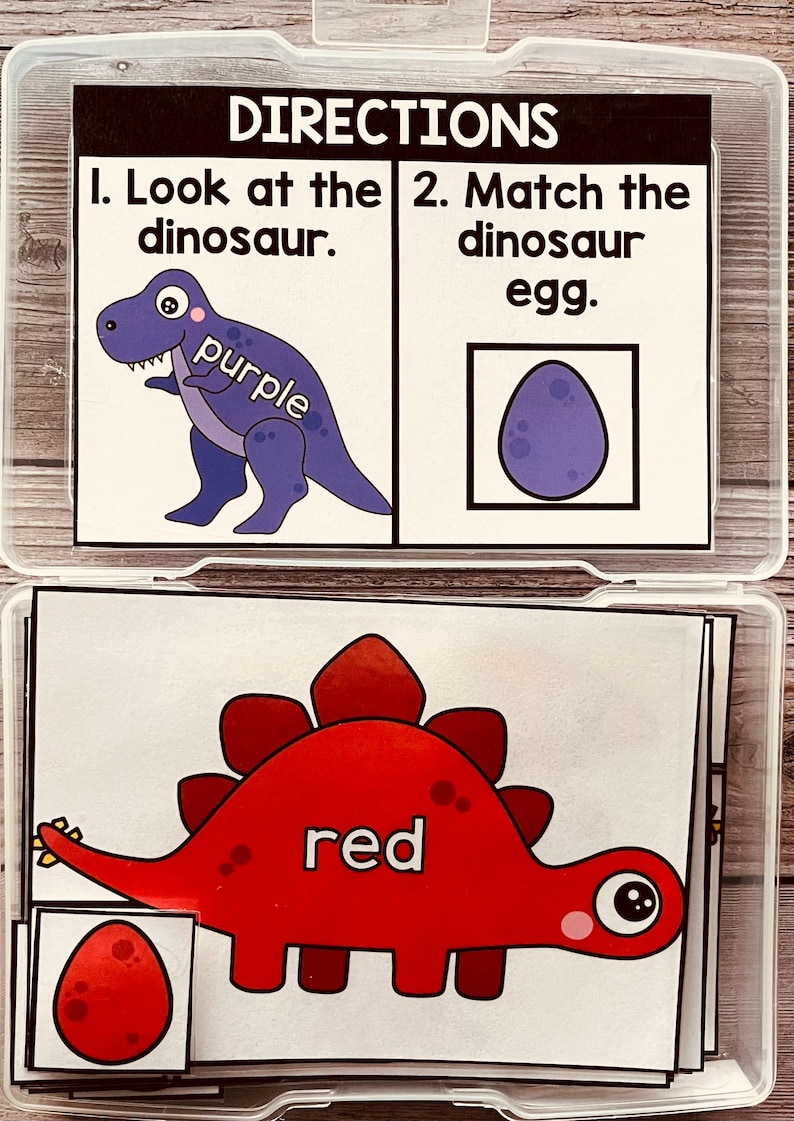Dinosaur Task Cards Printable: Preschool Learning Activities (PDF) - Etsy