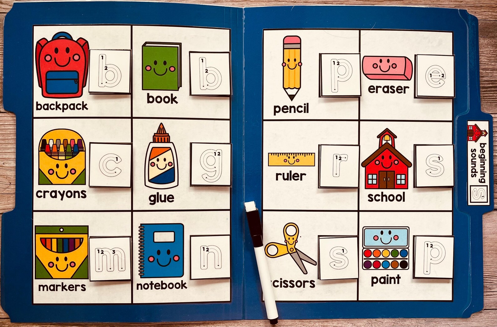 Back to School File Folder Games: Preschool Learning Activities (PDF ...