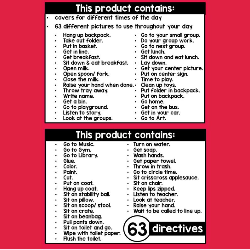 Single Step Visual Schedule Printable for Toddlers, Preschoolers, or ...