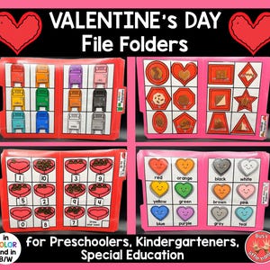4 Valentine’s File Folder Activities for Toddlers, Preschoolers, or ...