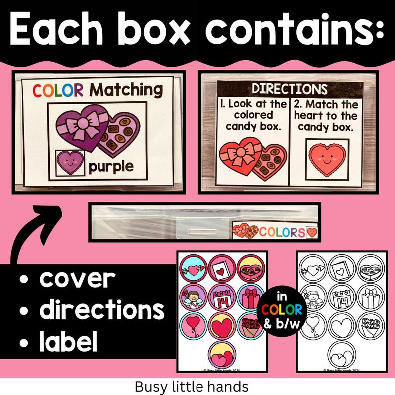 Valentine’s Day Task Box Printable for Toddlers, Preschoolers, or ...