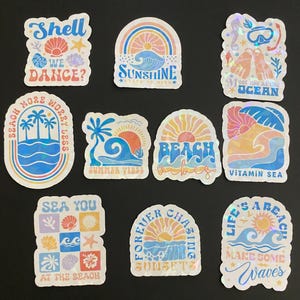 Beach Themed Holographic Vinyl Stickers|waterproof 2-inch Wide Beach ...
