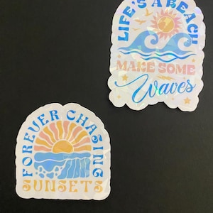 Beach Themed Holographic Vinyl Stickers|waterproof 2-inch Wide Beach ...