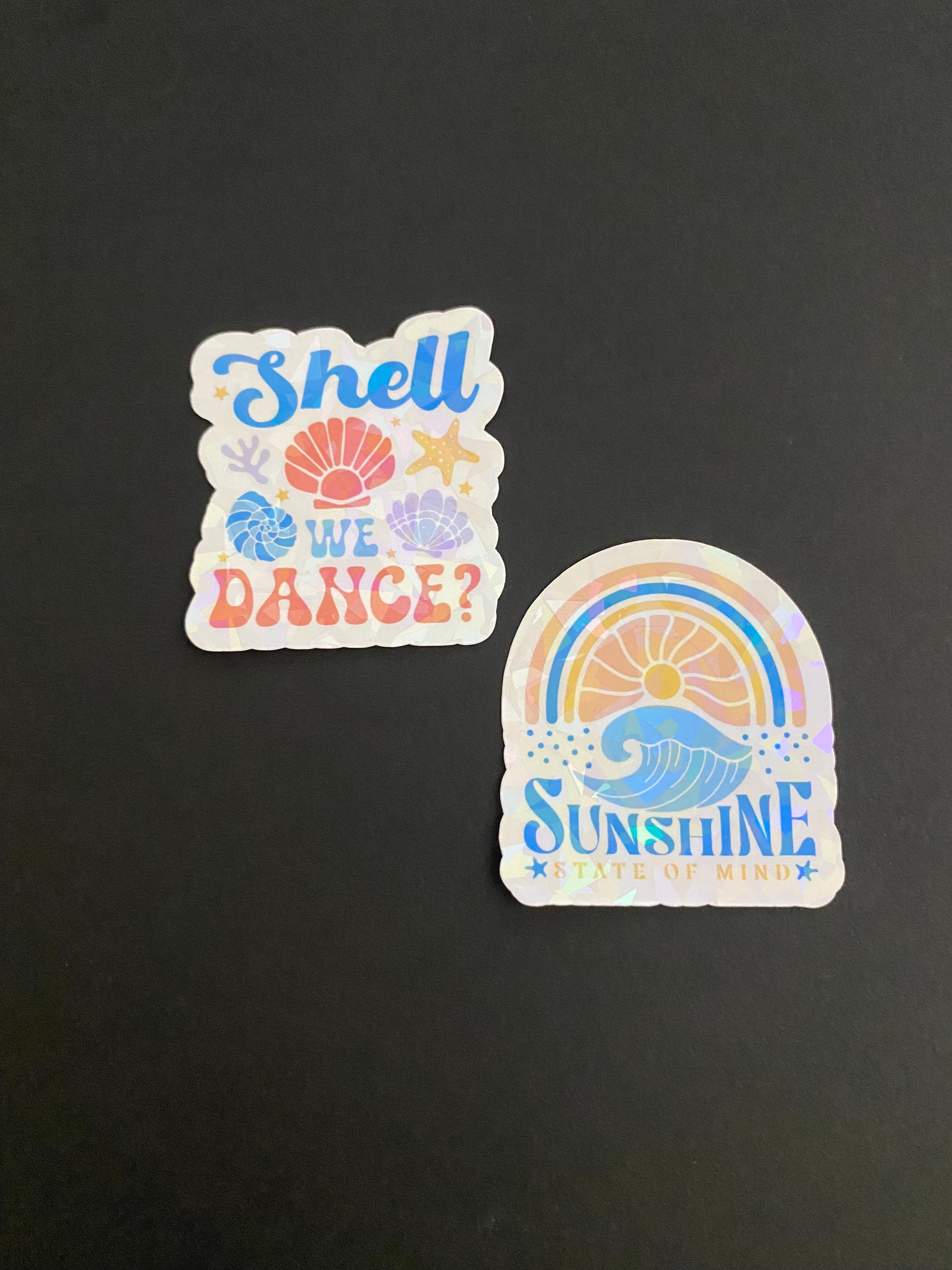 Beach Themed Holographic Vinyl Stickers|waterproof 2-inch Wide Beach ...
