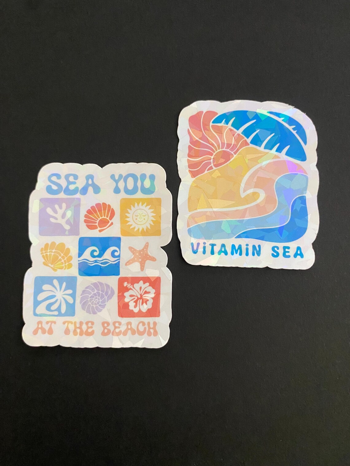Beach Themed Holographic Vinyl Stickers|waterproof 2-inch Wide Beach ...