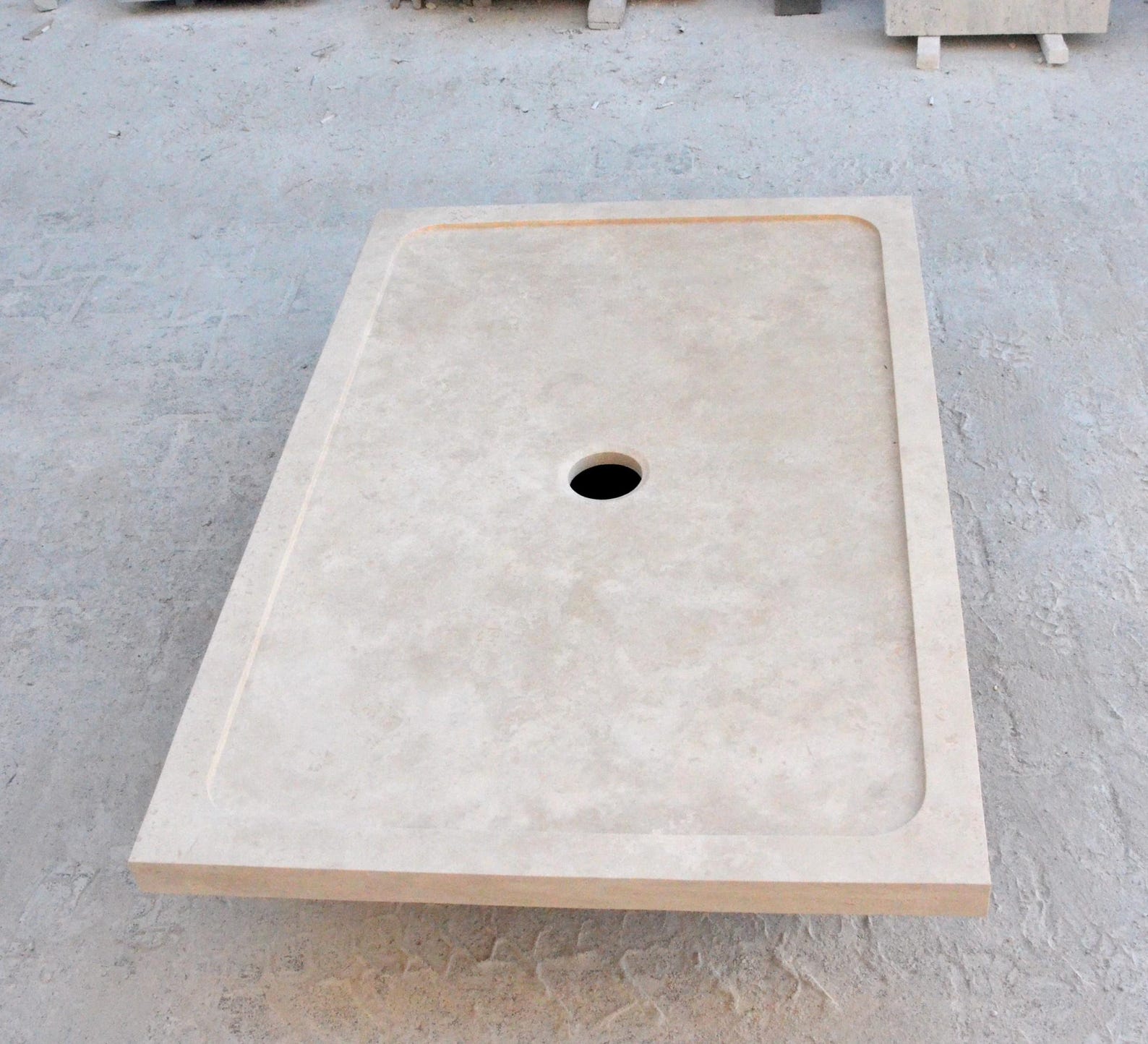 Travertine Slip Resistant Shower Tray, Handcrafted, 100% Natural Stone ...