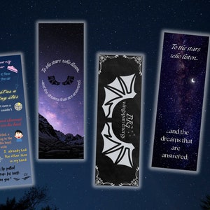 Editable Printable ACOTAR Bookmark Sheet With Velaris, Night Sky, Big ...