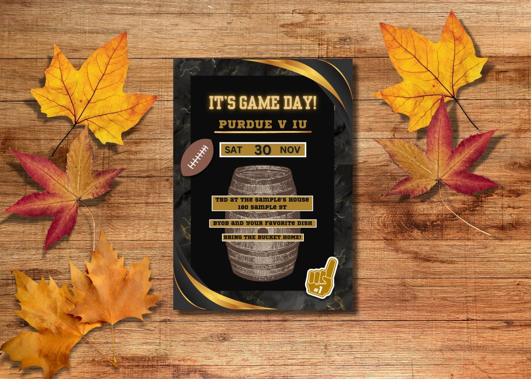 Editable Printable Purdue V Indiana University Football Game Watch ...