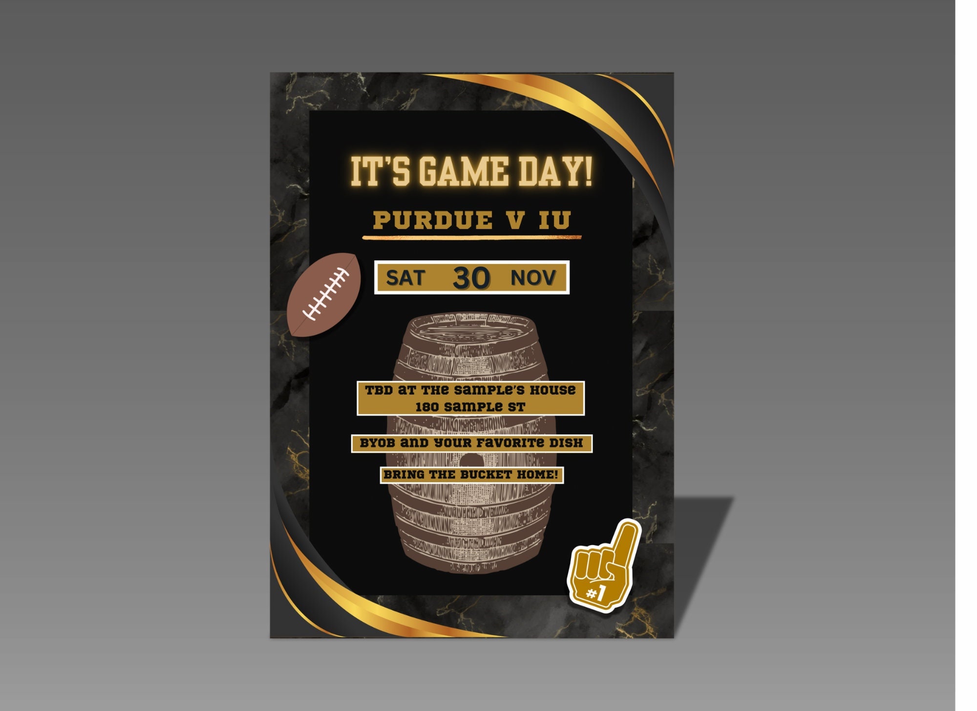 Editable Printable Purdue V Indiana University Football Game Watch ...