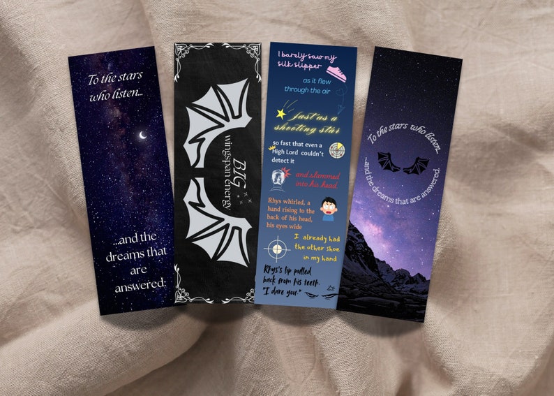 Editable Printable ACOTAR Bookmark Sheet With Velaris, Night Sky, Big ...