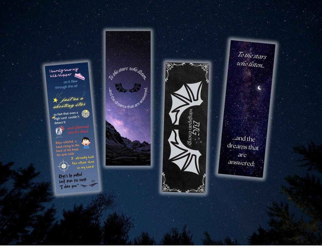 Editable Printable ACOTAR Bookmark Sheet With Velaris, Night Sky, Big ...