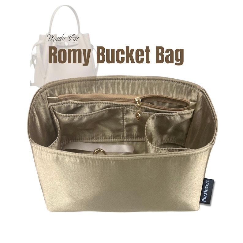 Fits (romy Bucket Bag) Satin Silk Bag Organizer, Small Tote Hobo Insert ...