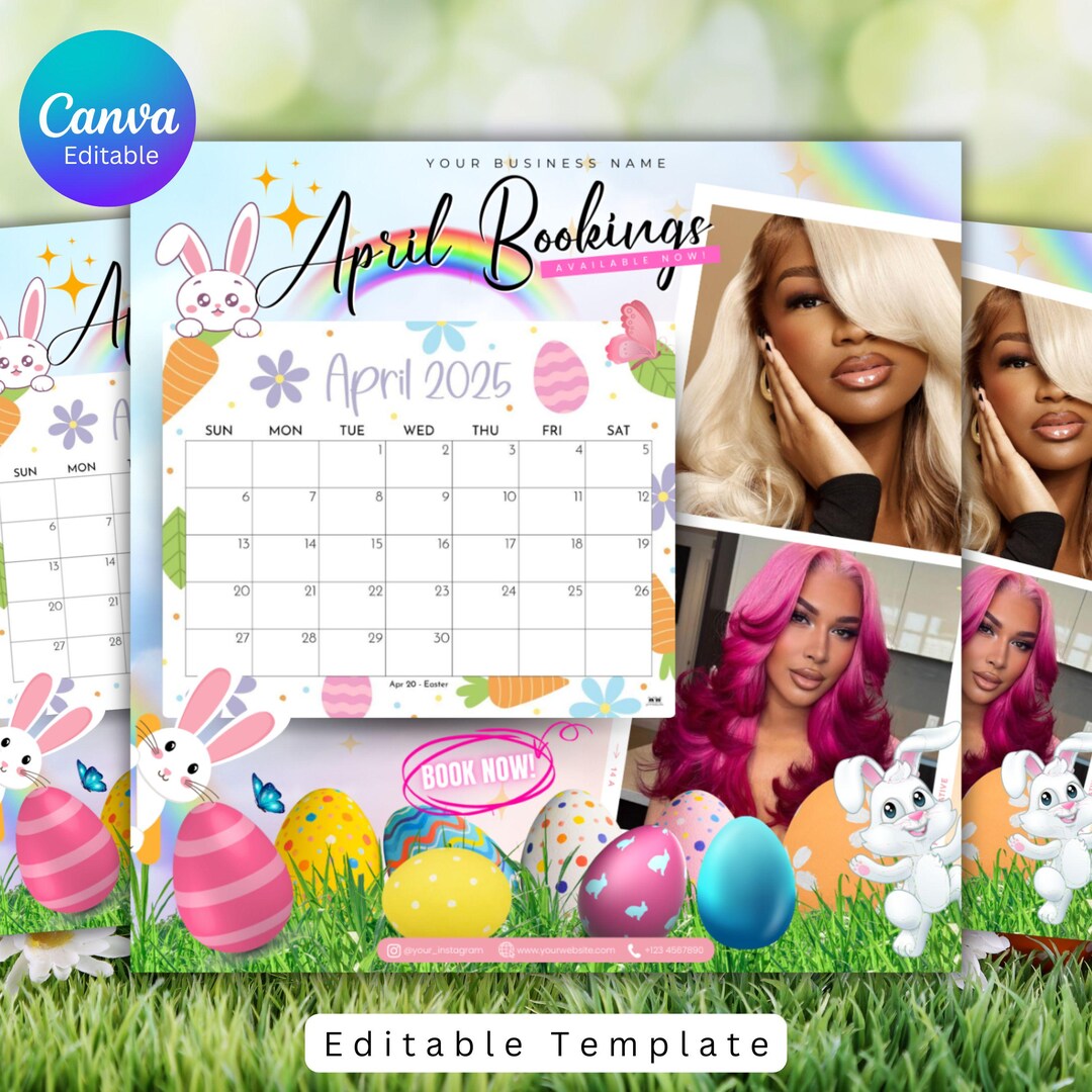 April Bookings Flyer, Book Now Flyer, April Appointment Flyer, April ...