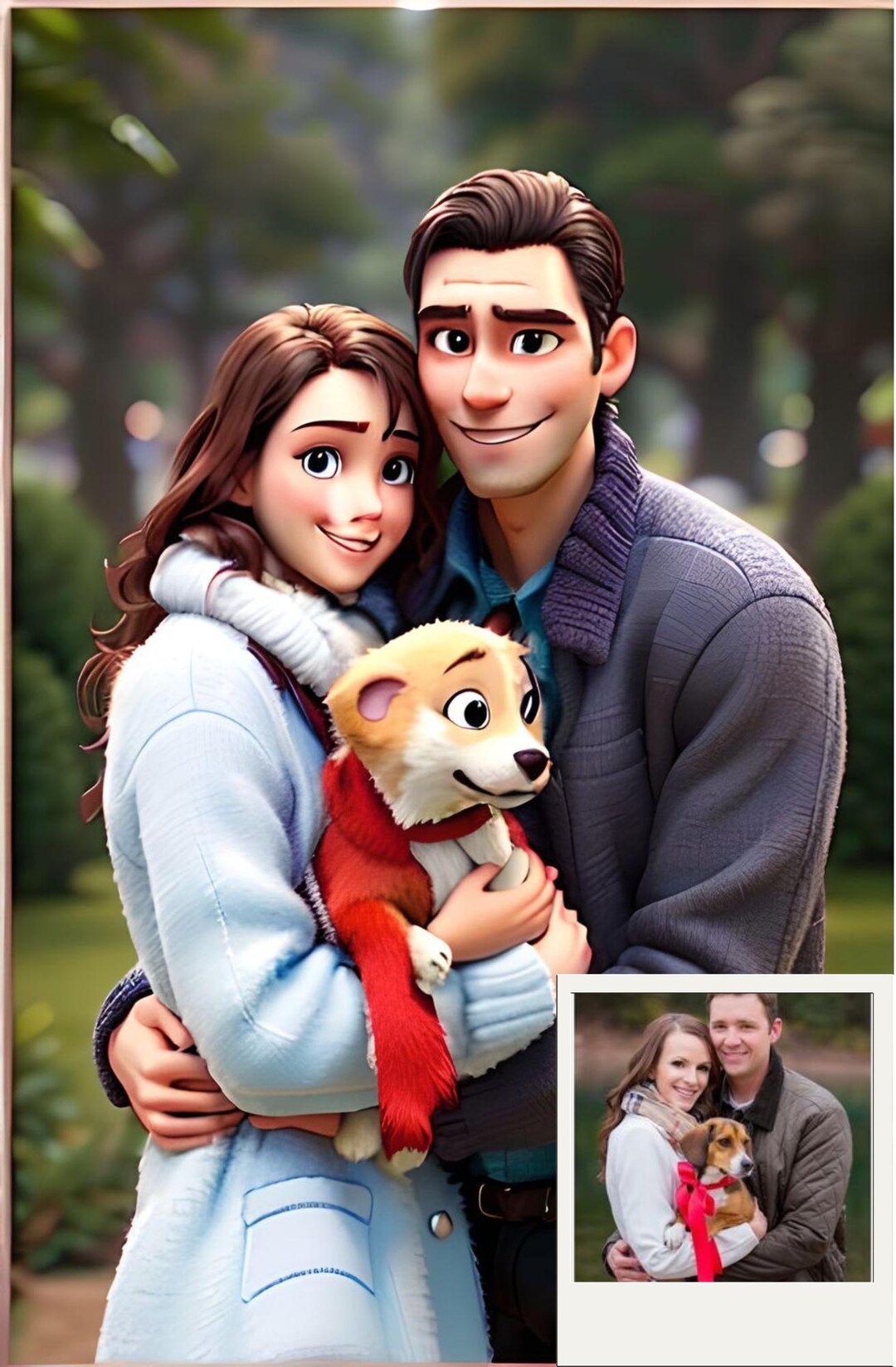 Custom Portrait Pixar Couple Personalized Cartoon Photo Pixar Style ...