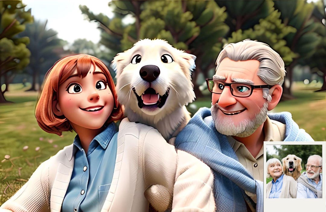 Custom Portrait Pixar Couple Personalized Cartoon Photo Pixar Style ...