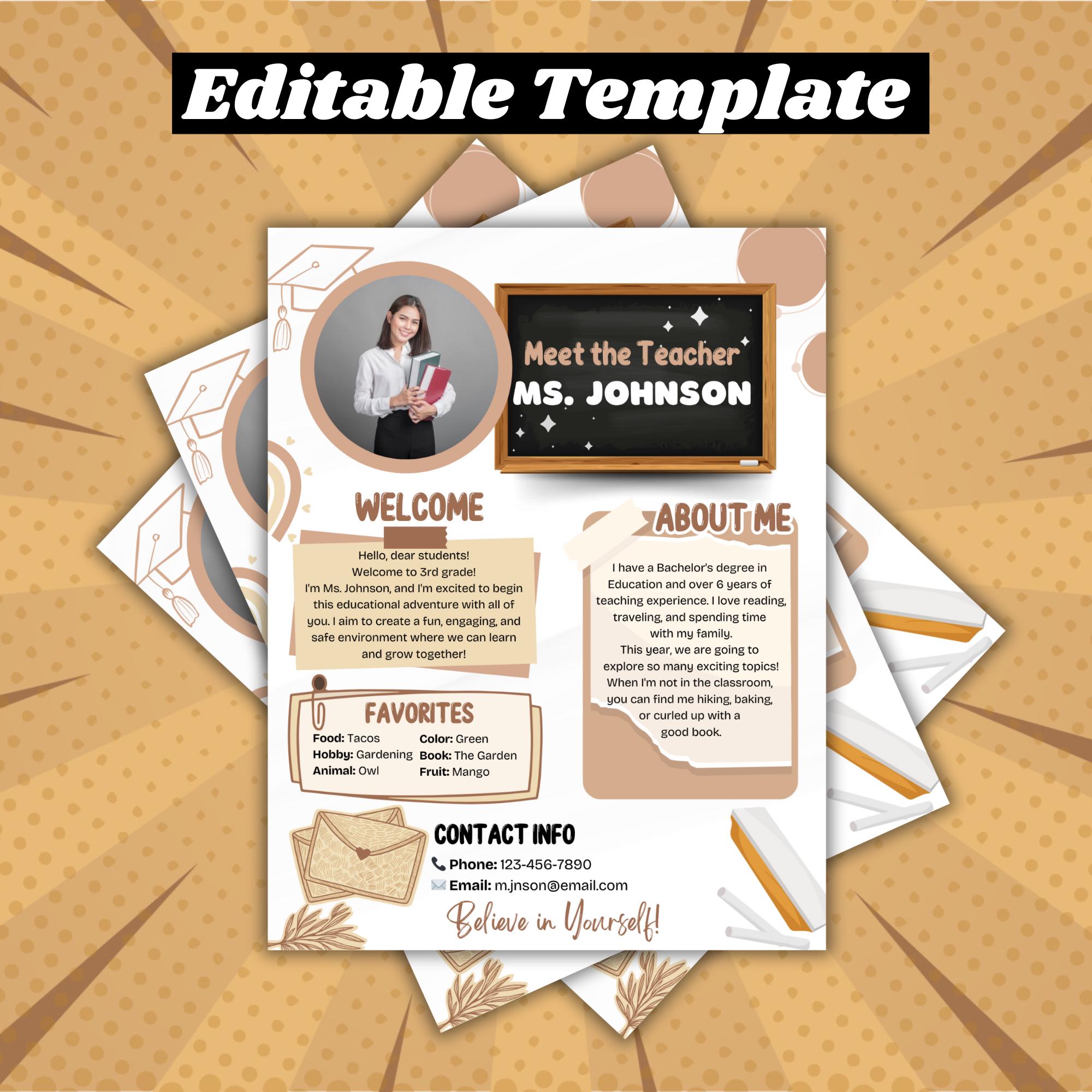 Teacher Resource Letter Meet the Teacher Teacher Template Flyer Neutral ...