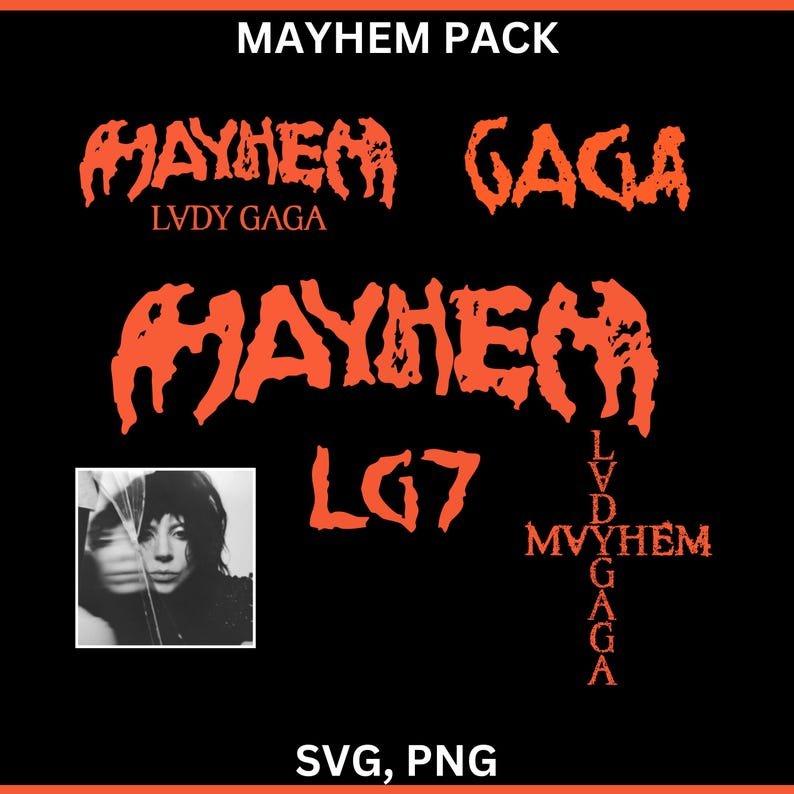 Mayhem Pack 6x PNG SVG - Etsy