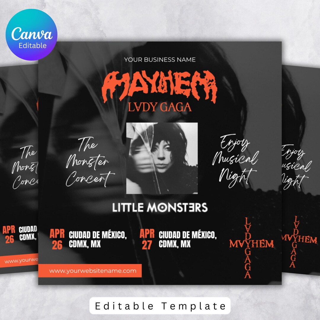 Editable Lady GA Concert Template - Printable Event Ticket - Event ...