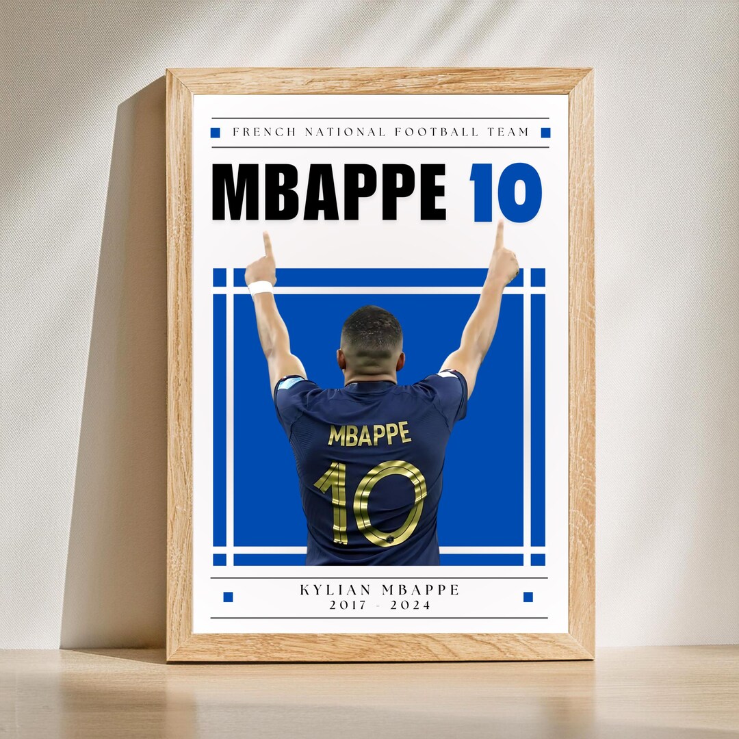 Kylian Mbappe Poster, France Soccer Print, Soccer Gifts, Sports Poster ...