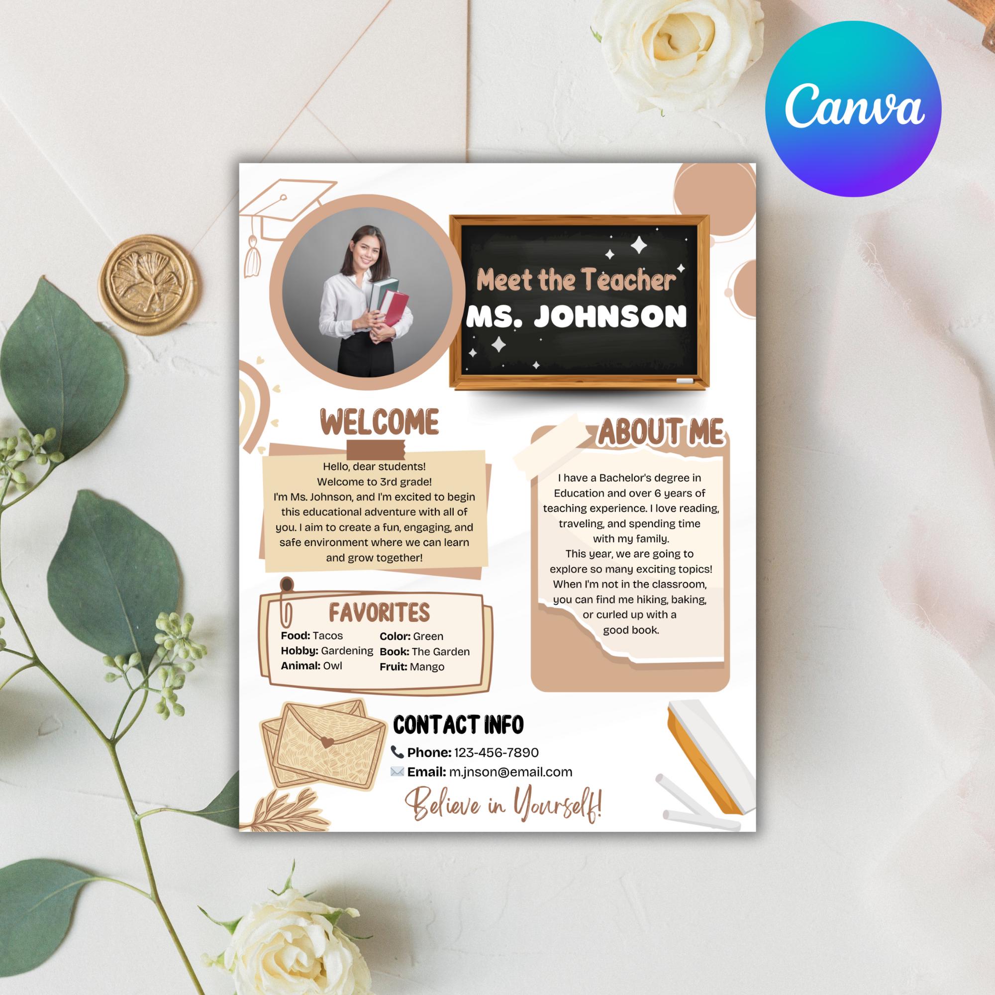 Teacher Resource Letter Meet the Teacher Teacher Template Flyer Neutral ...