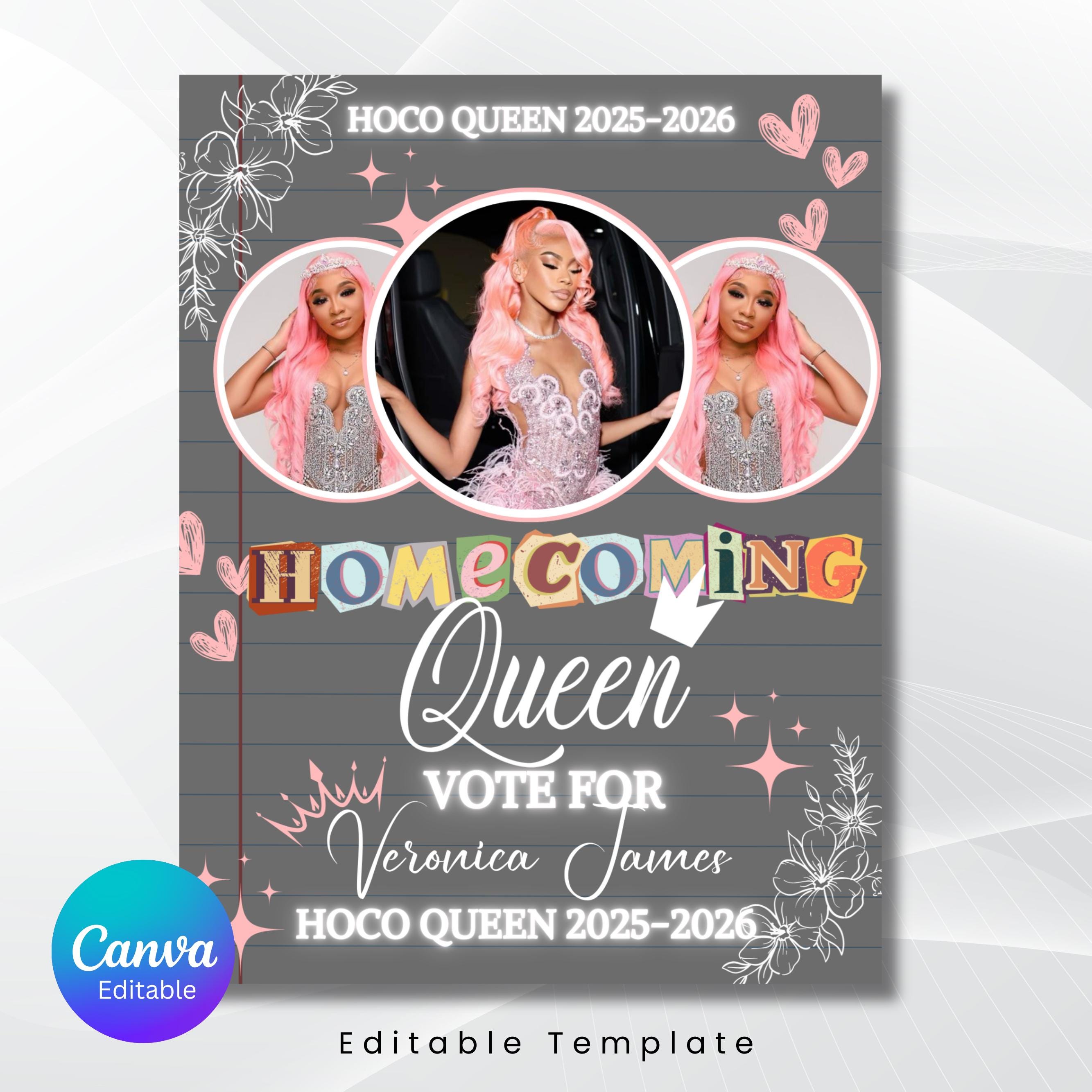 New!! Homecoming Flyer, DIY Flyer Template Design, Homecoming Queen ...