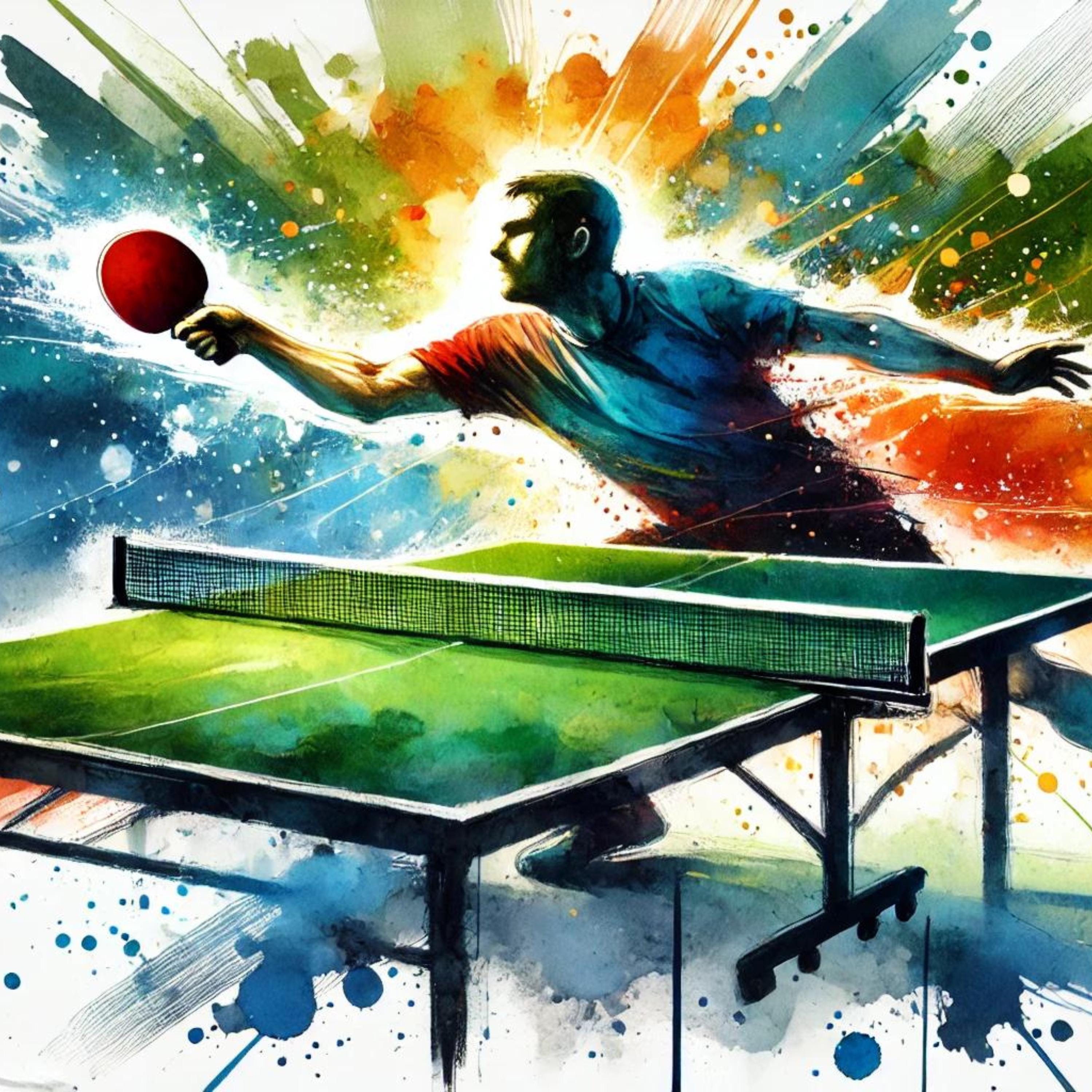 Vibrant Table Tennis Watercolor Canvas Print, Sports Wall Art, Gift ...