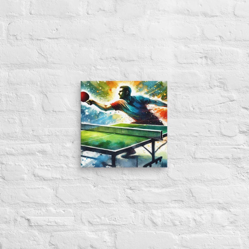 Vibrant Table Tennis Watercolor Canvas Print, Sports Wall Art, Gift ...