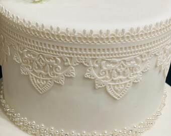5 Sugar Lace Cake Border | Sugar Lace Applique | Edible Lace | Cake ...