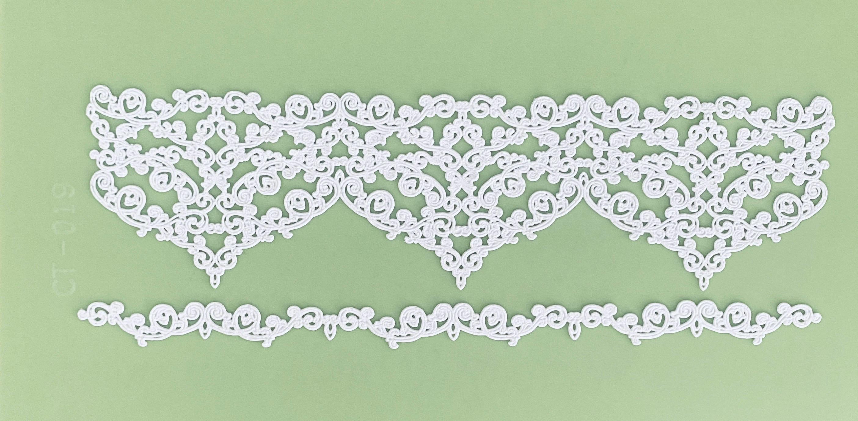 2 Sugar Lace Cake Border | Sugar Lace Applique | Edible Lace | Cake ...