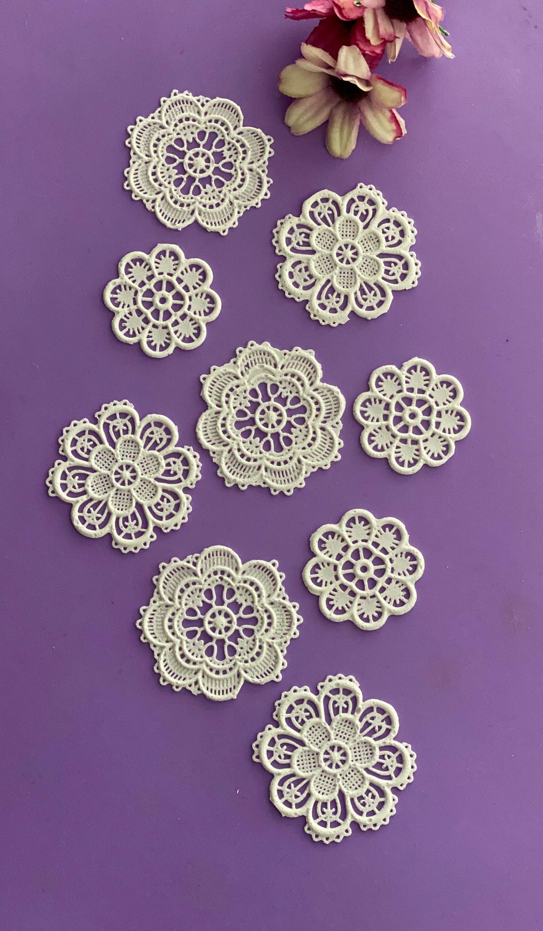 12 Mini Sugar Lace Doilies L Edible Lace L Cake Lace L Sugar Lace | - Etsy