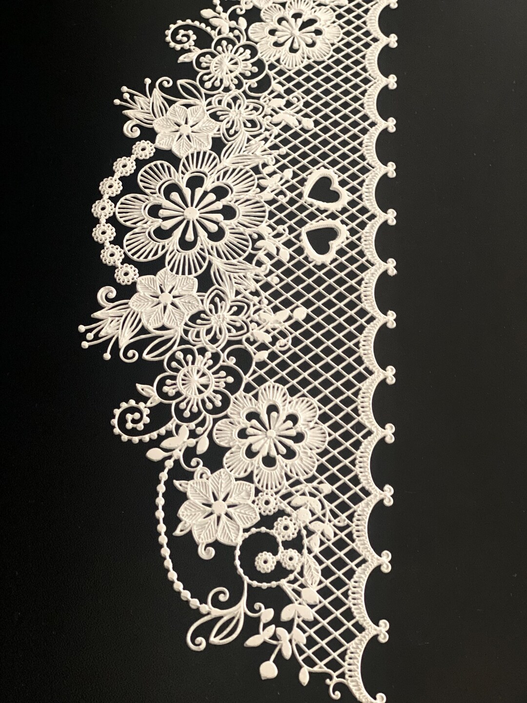 2 Sugar Lace Cake Border | Sugar Lace Applique | Edible Lace | Cake ...