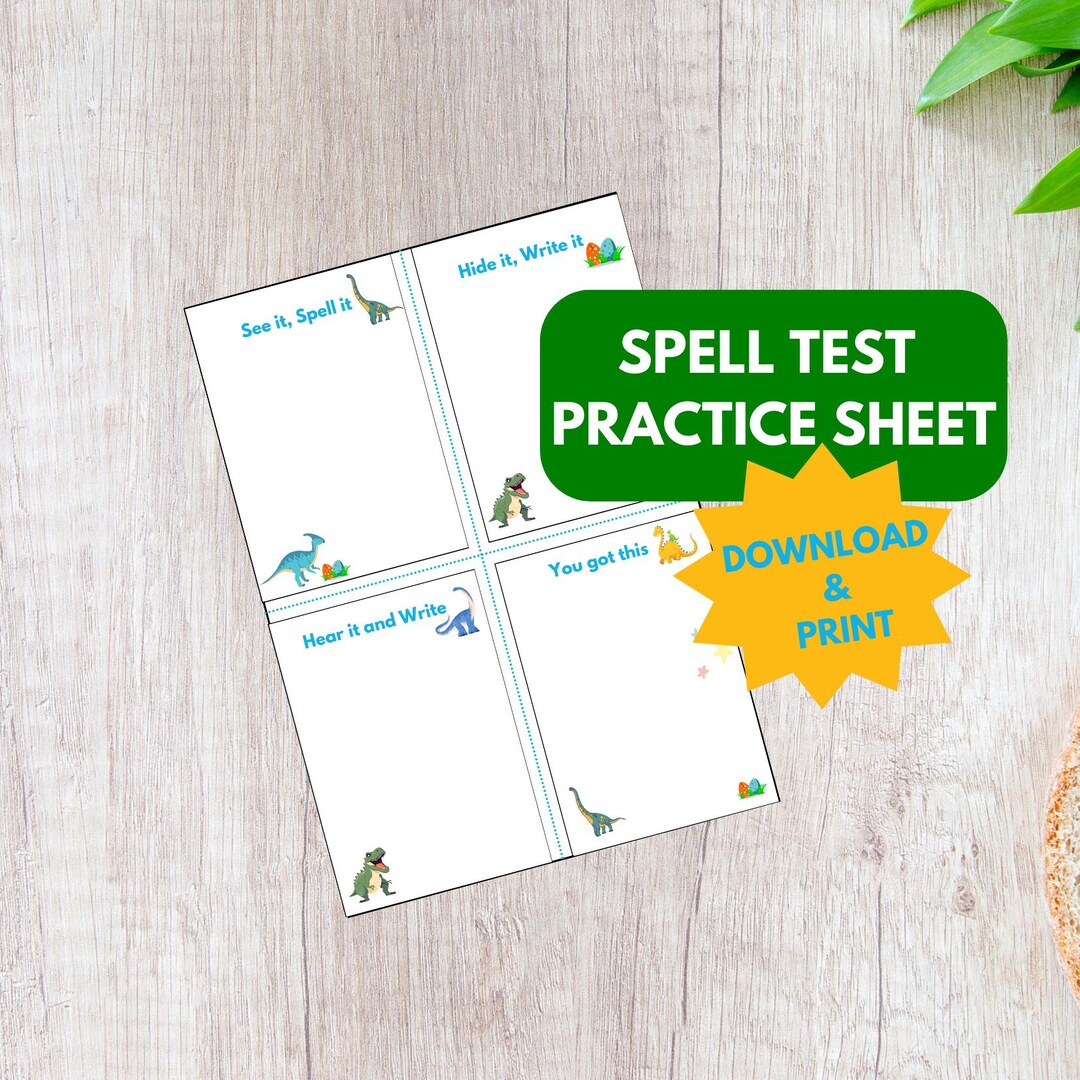 Printable Spelling Test Practice Sheet. Download and Print as Many ...