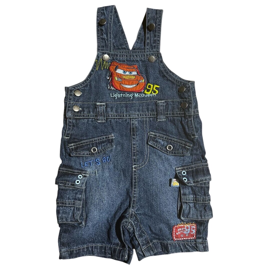 Cars Lightning Mcqueen Denim Overall - Etsy