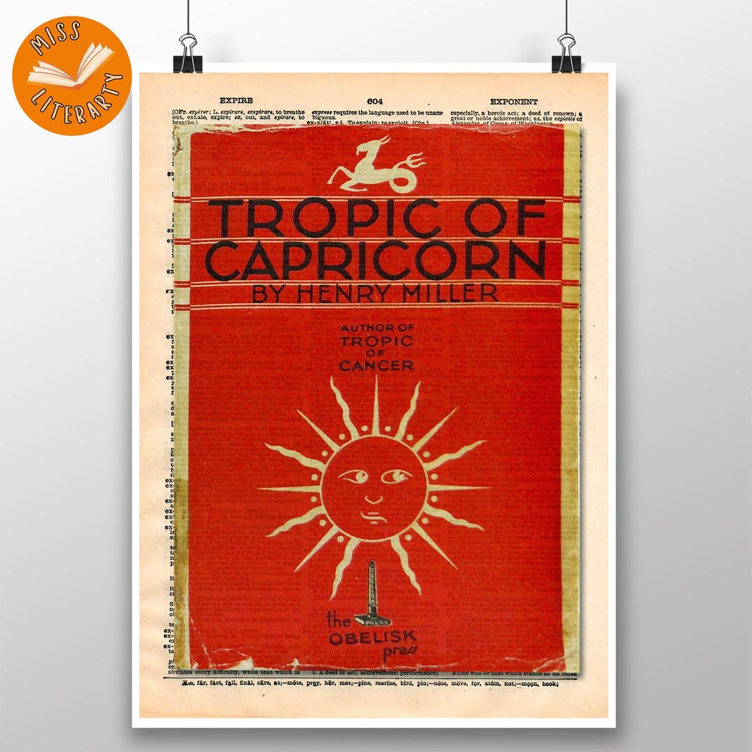 Tropic of Capricorn - First Edition Cover - Vintage Dictionary Page ...