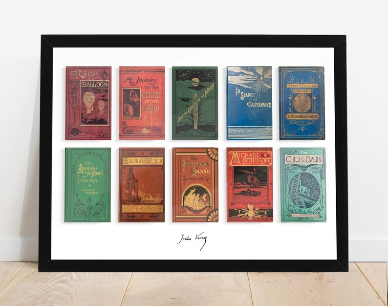 Jules Verne - Collected Novels - First Edition Cover Print - Etsy