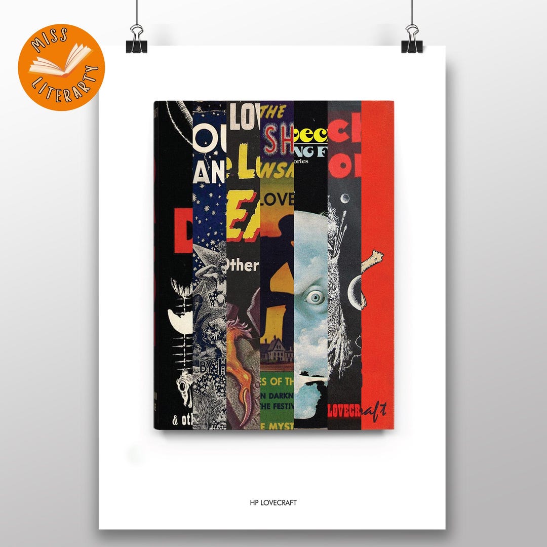 H.p.lovecraft - Spliced Front Covers Print - Abstract Literary Poster ...