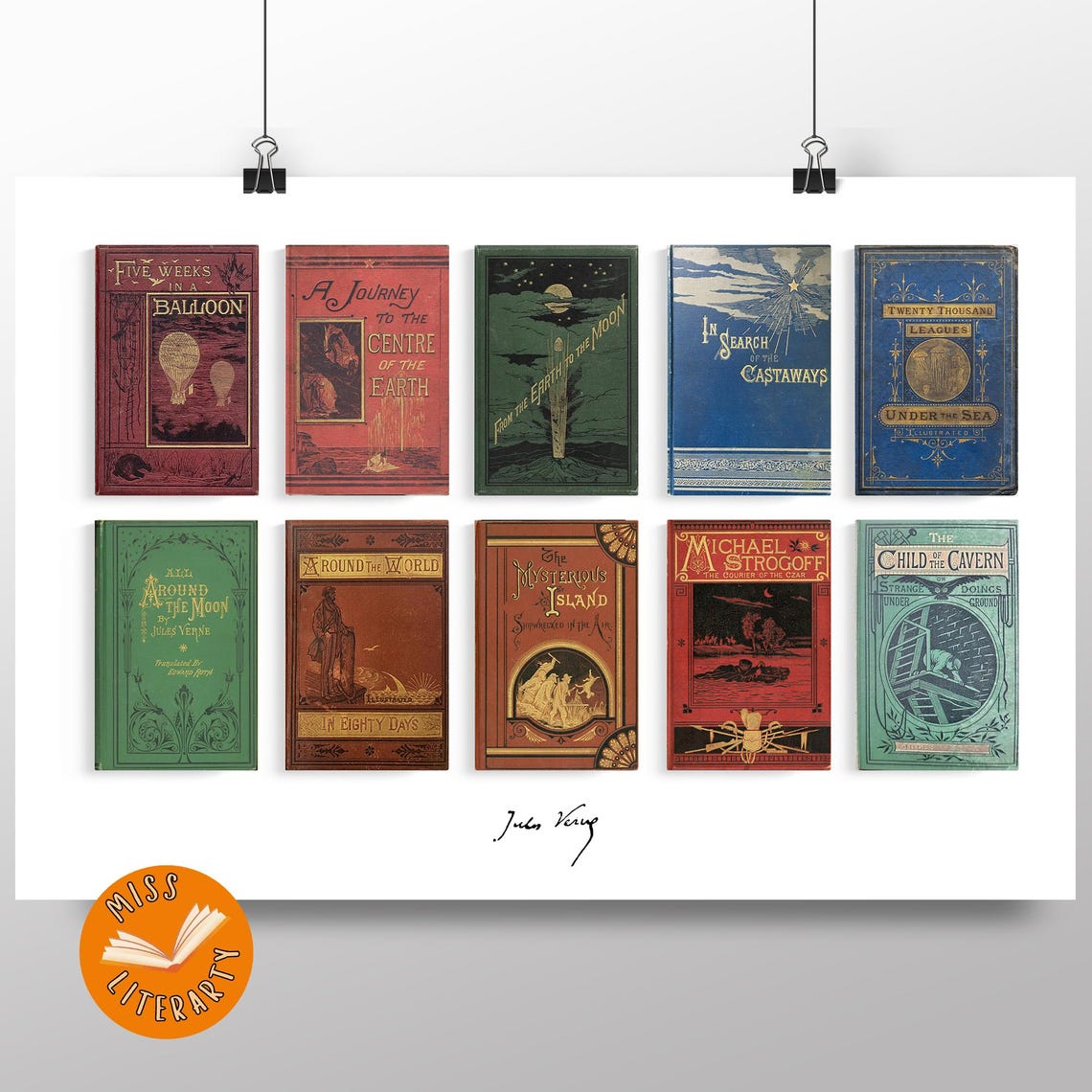 Jules Verne - Collected Novels - First Edition Cover Print - Etsy