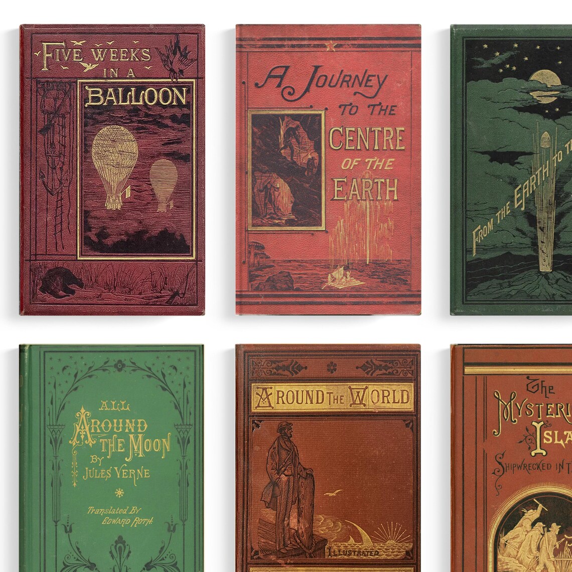 Jules Verne - Collected Novels - First Edition Cover Print - Etsy