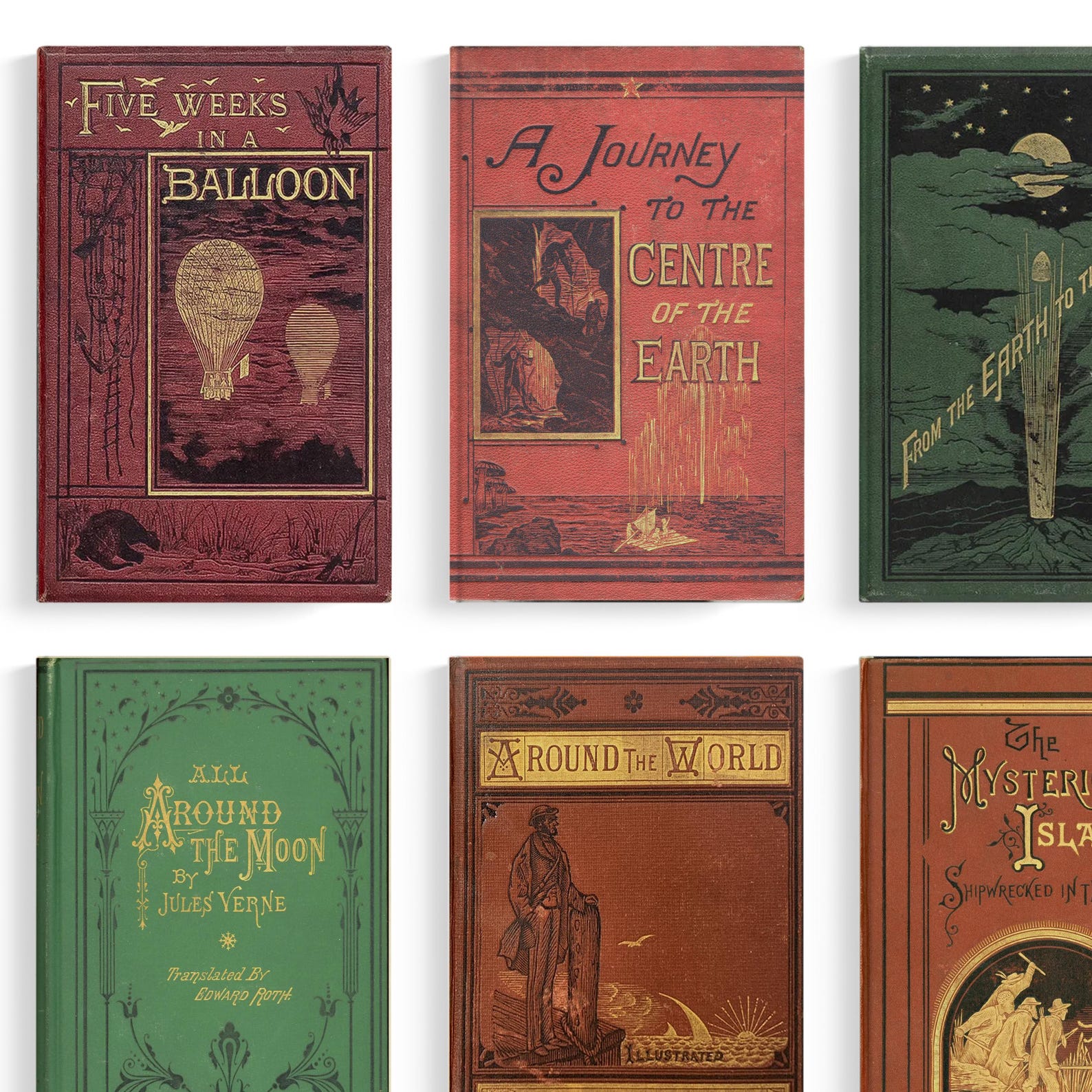 Jules Verne - Collected Novels - First Edition Cover Print - Etsy