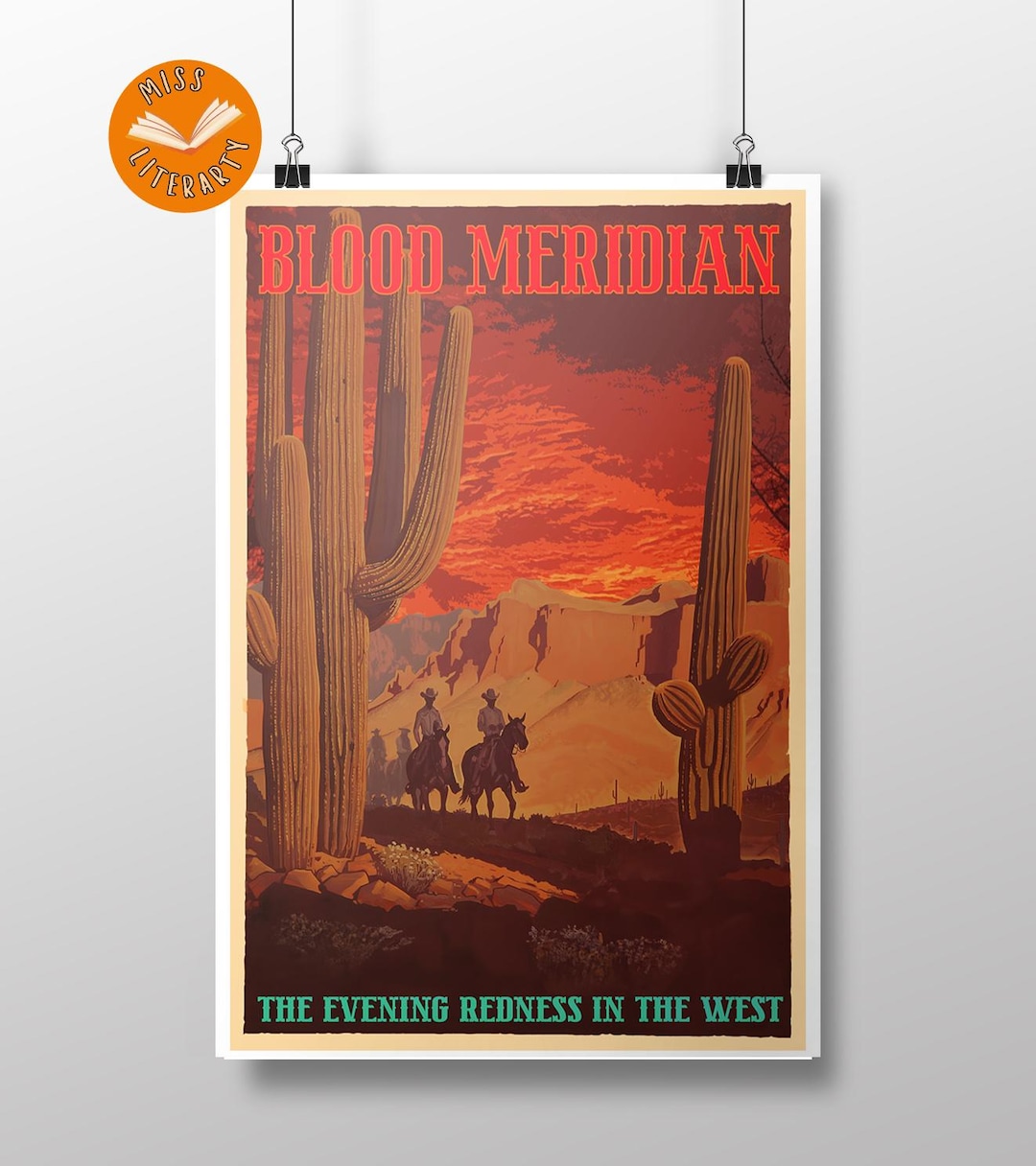Blood Meridian - Vintage Travel Style Poster - Cormac Mccarthy ...