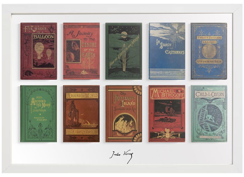 Jules Verne - Collected Novels - First Edition Cover Print - Etsy