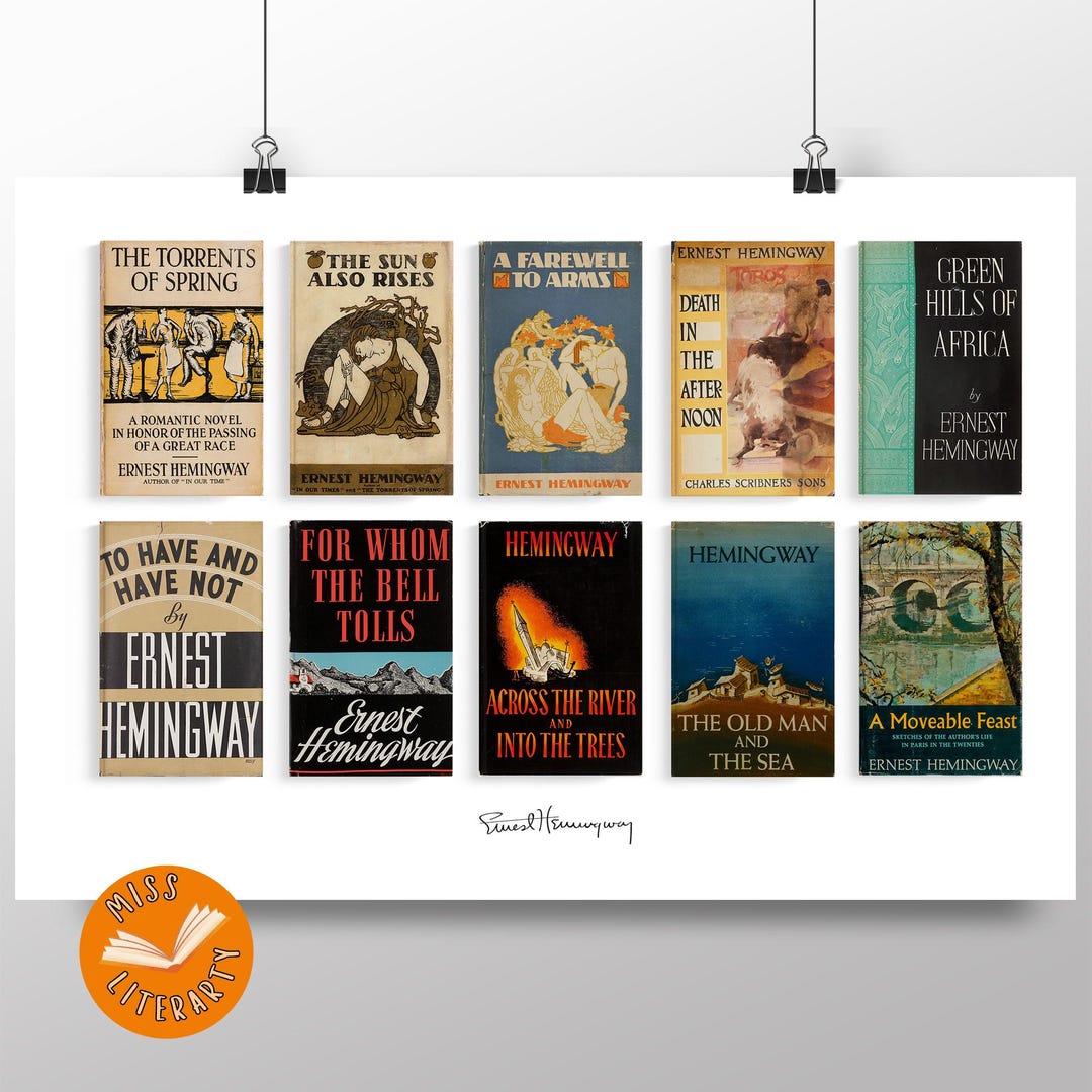Ernest Hemingway - Collected Novels - First Edition Cover Print - Etsy