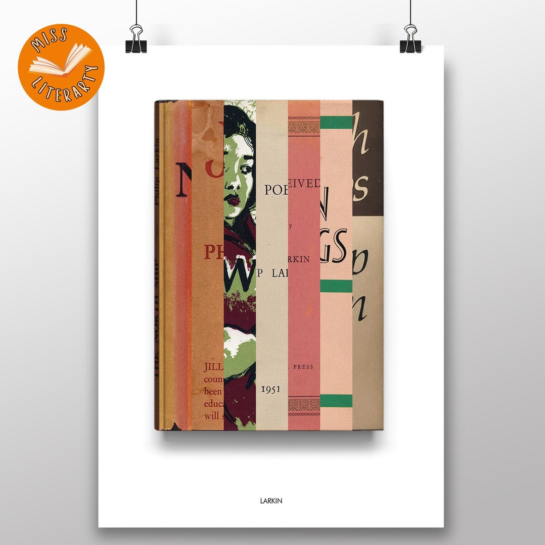 Philip Larkin - Spliced Front Covers Print - Abstract Literary Poster ...
