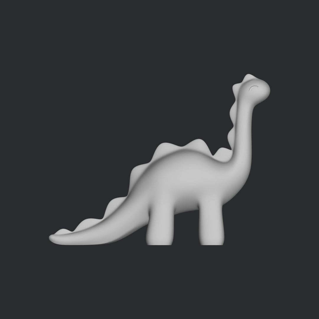 Cute Stylized Dinosaur Stl File 3d Printing, 3d Print File, Miniature ...