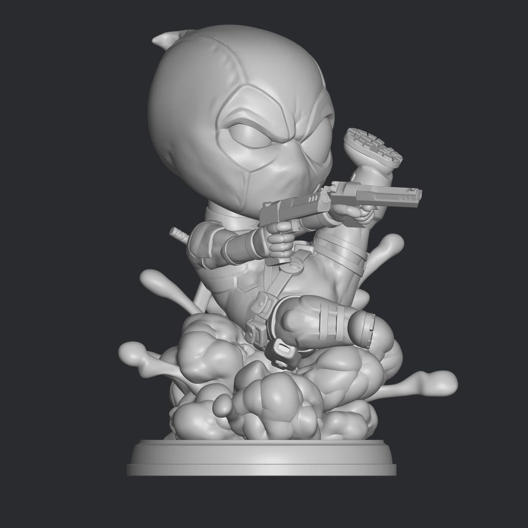 Mini Deadpool Statue Stl File 3d Printing, 3d Print File, Miniature ...